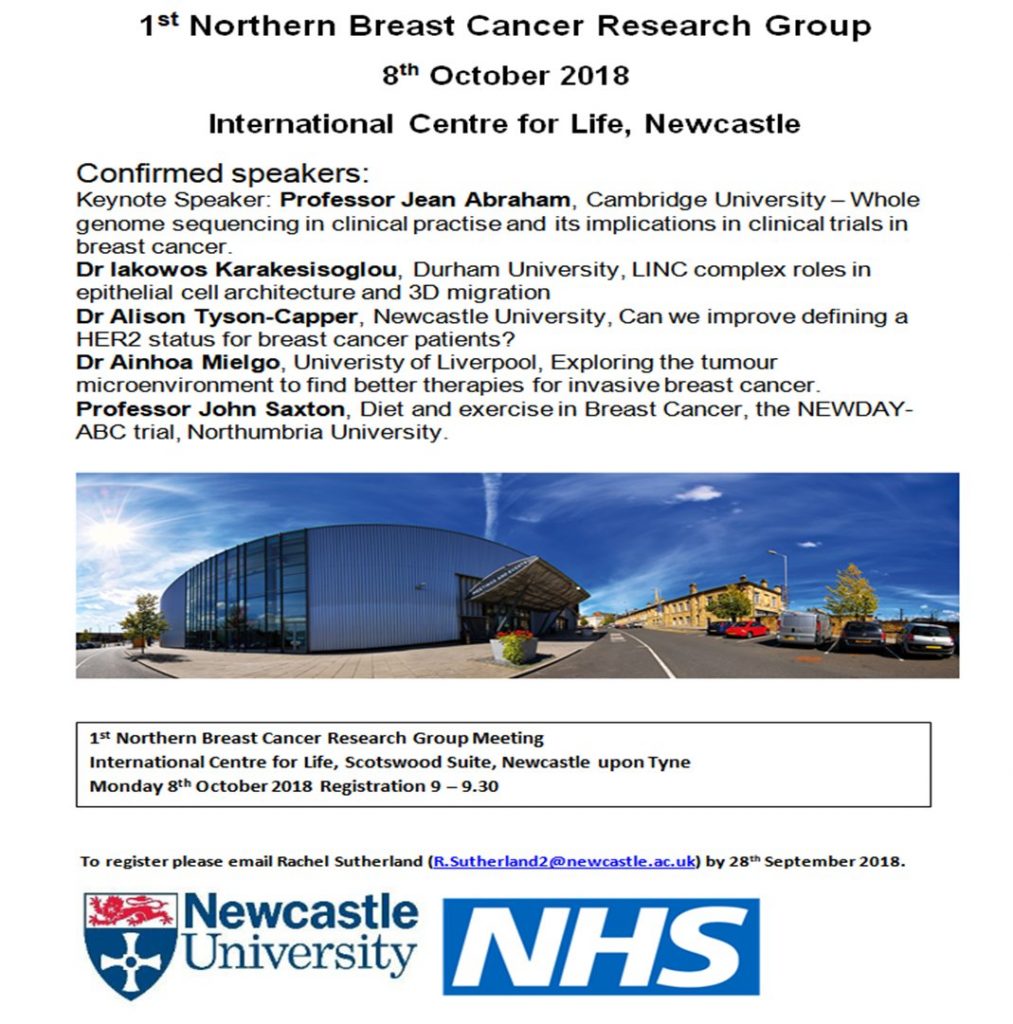 1st Northern Breast Cancer Research Group meeting – 8th October 2018 ...