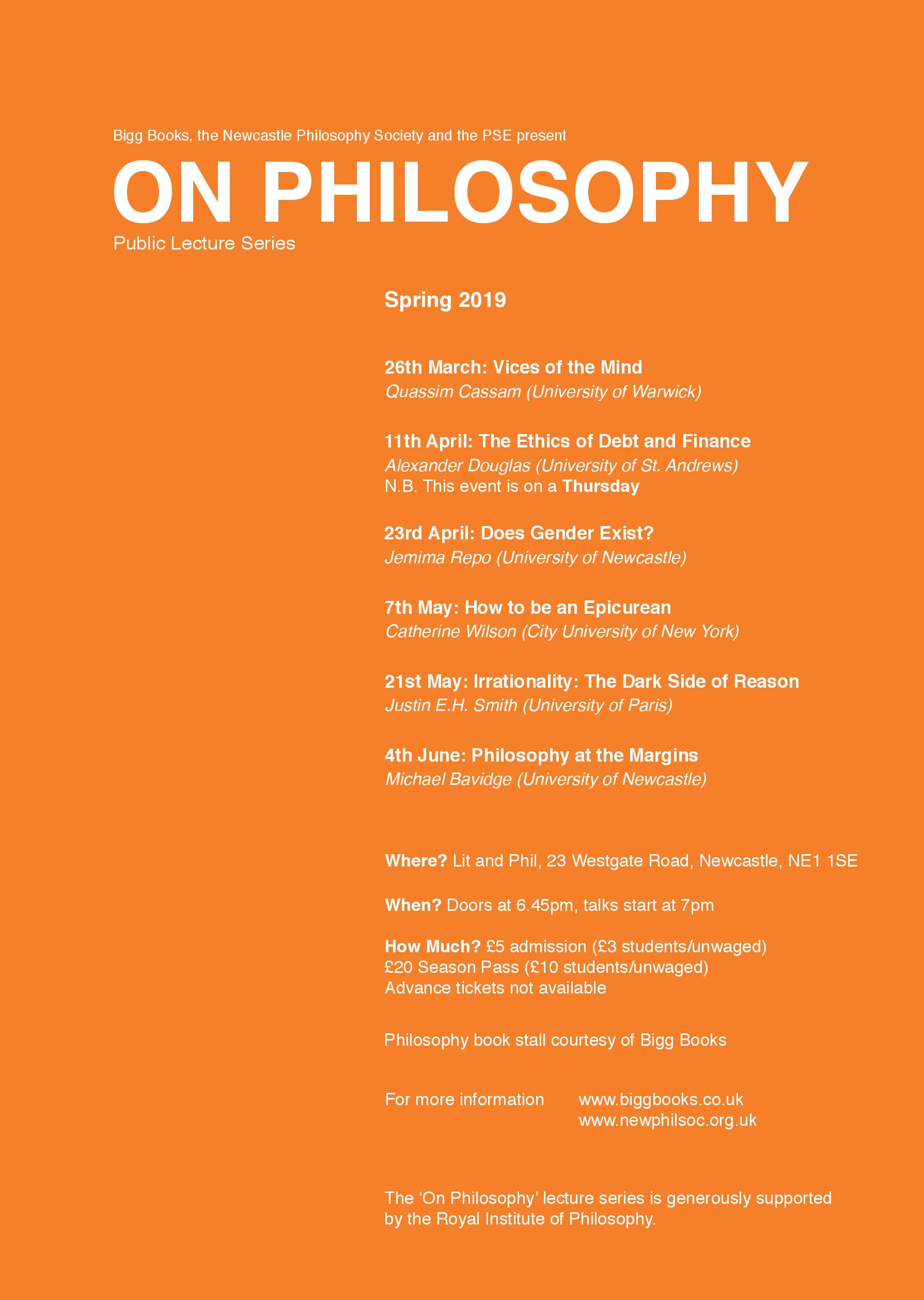 Forthcoming events in Newcastle Philosophy | Philosophy@Newcastle