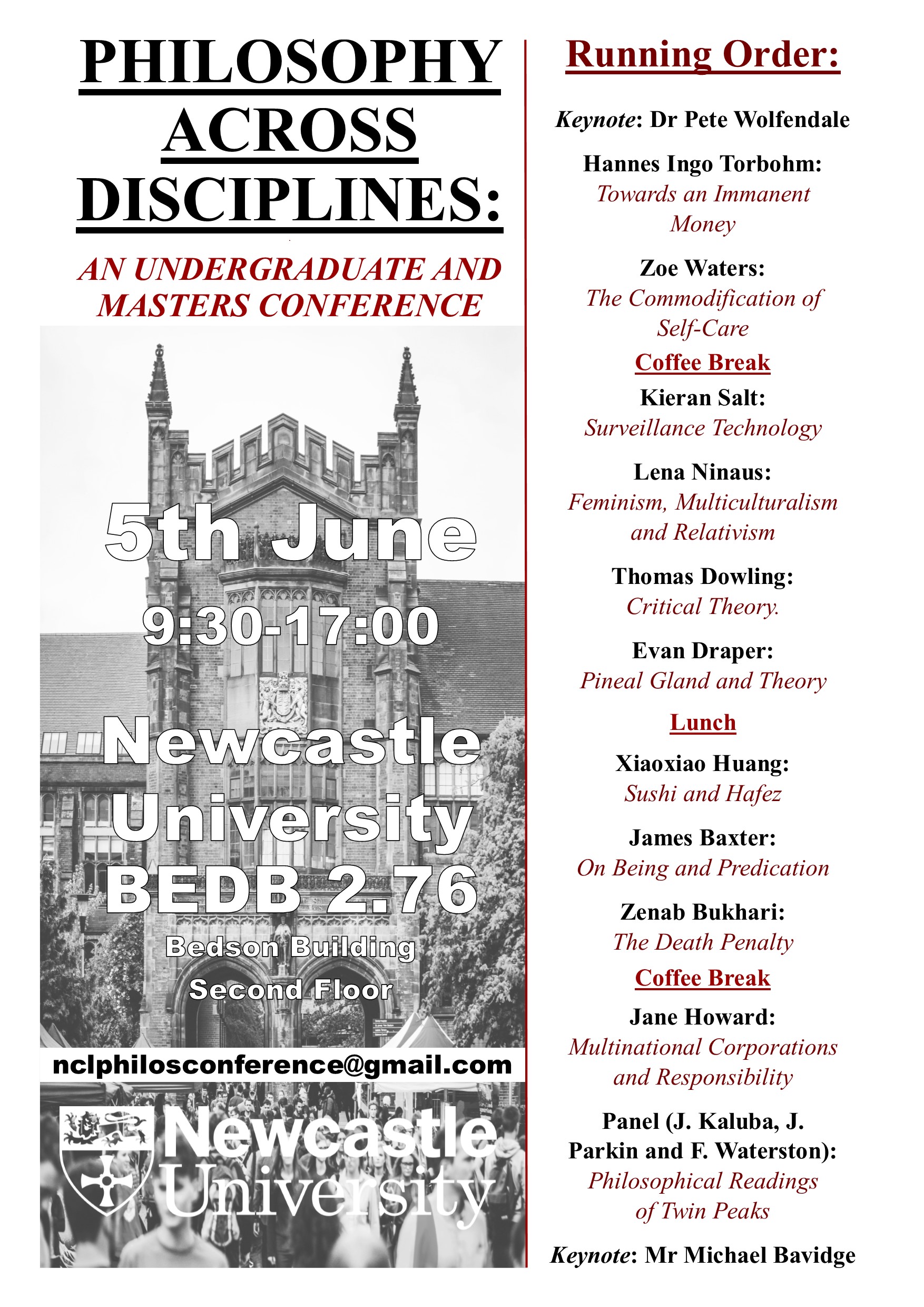 Forthcoming events in Newcastle Philosophy | Philosophy@Newcastle