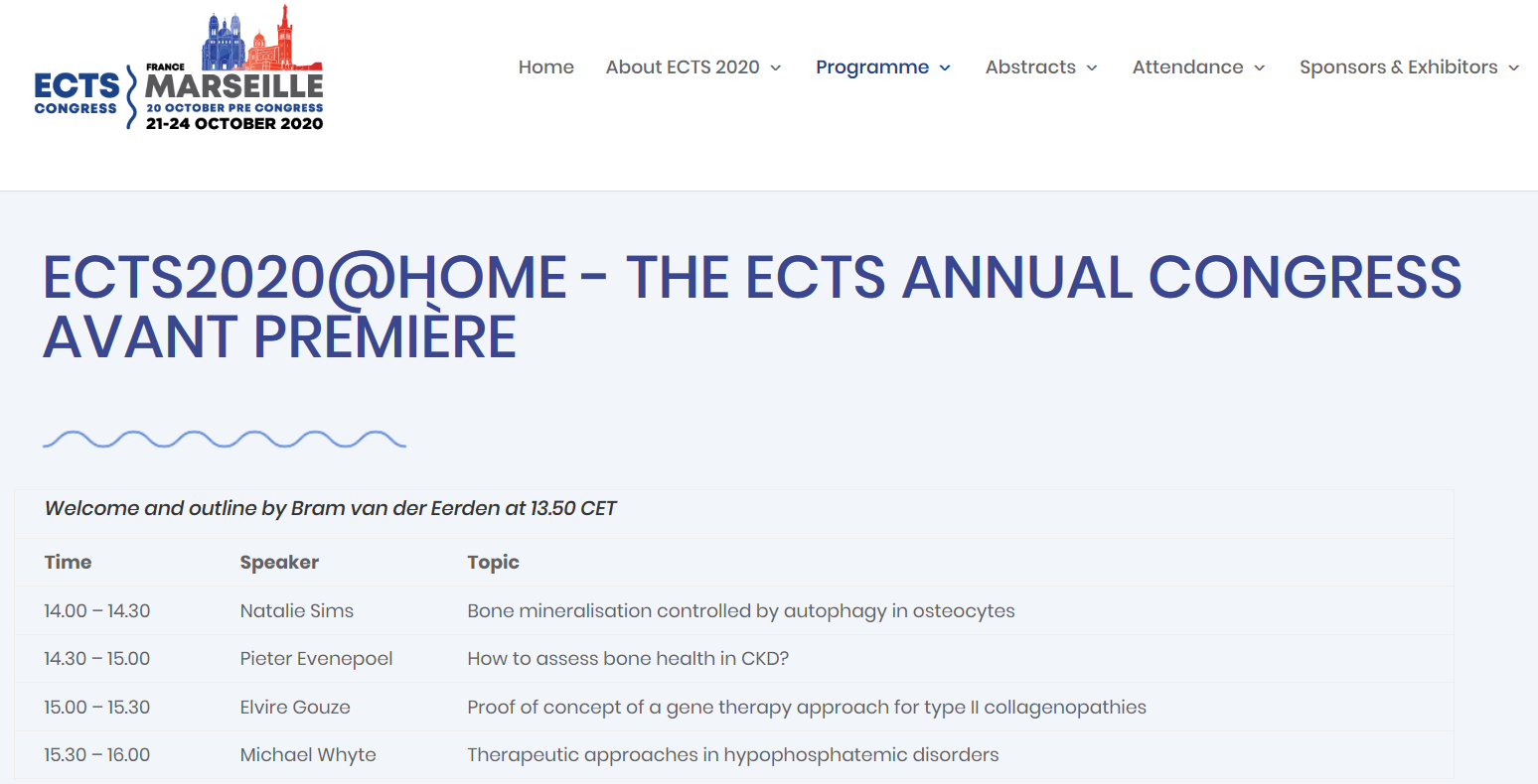 ECTS@HOME 19th May 2020 | Musculoskeletal Genetics